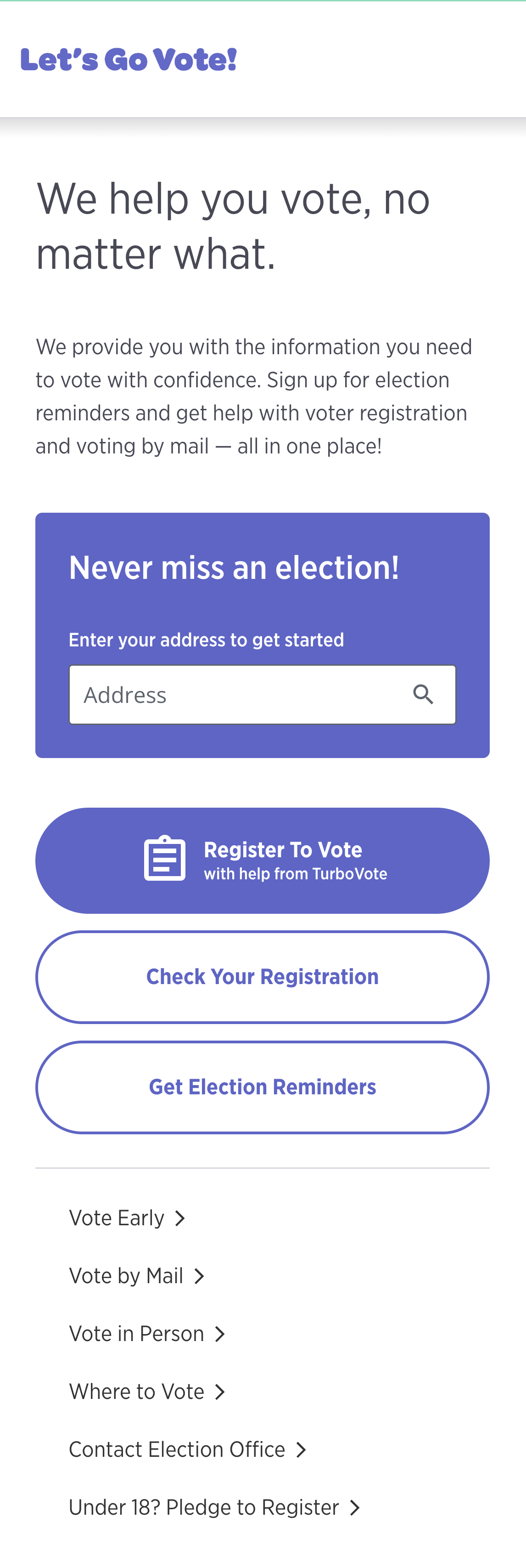 Registration Assistance – TurboVote Support Center