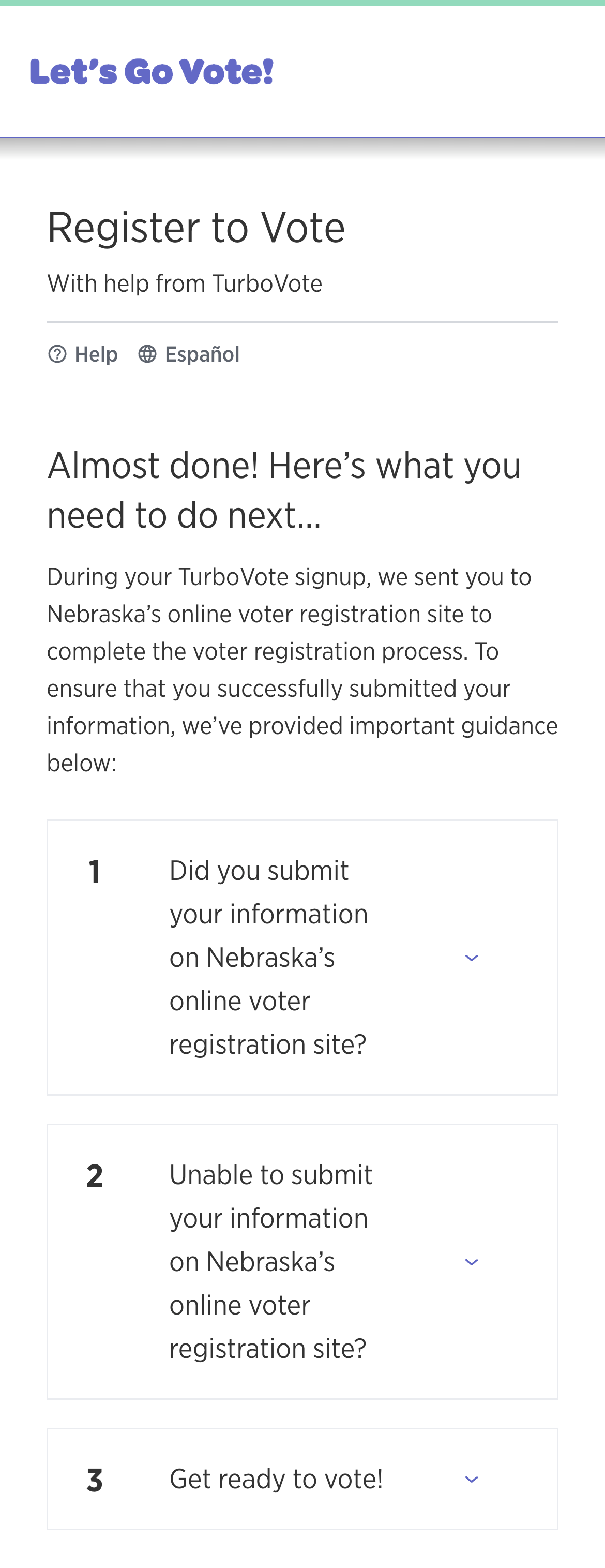 Registration Assistance – TurboVote Support Center